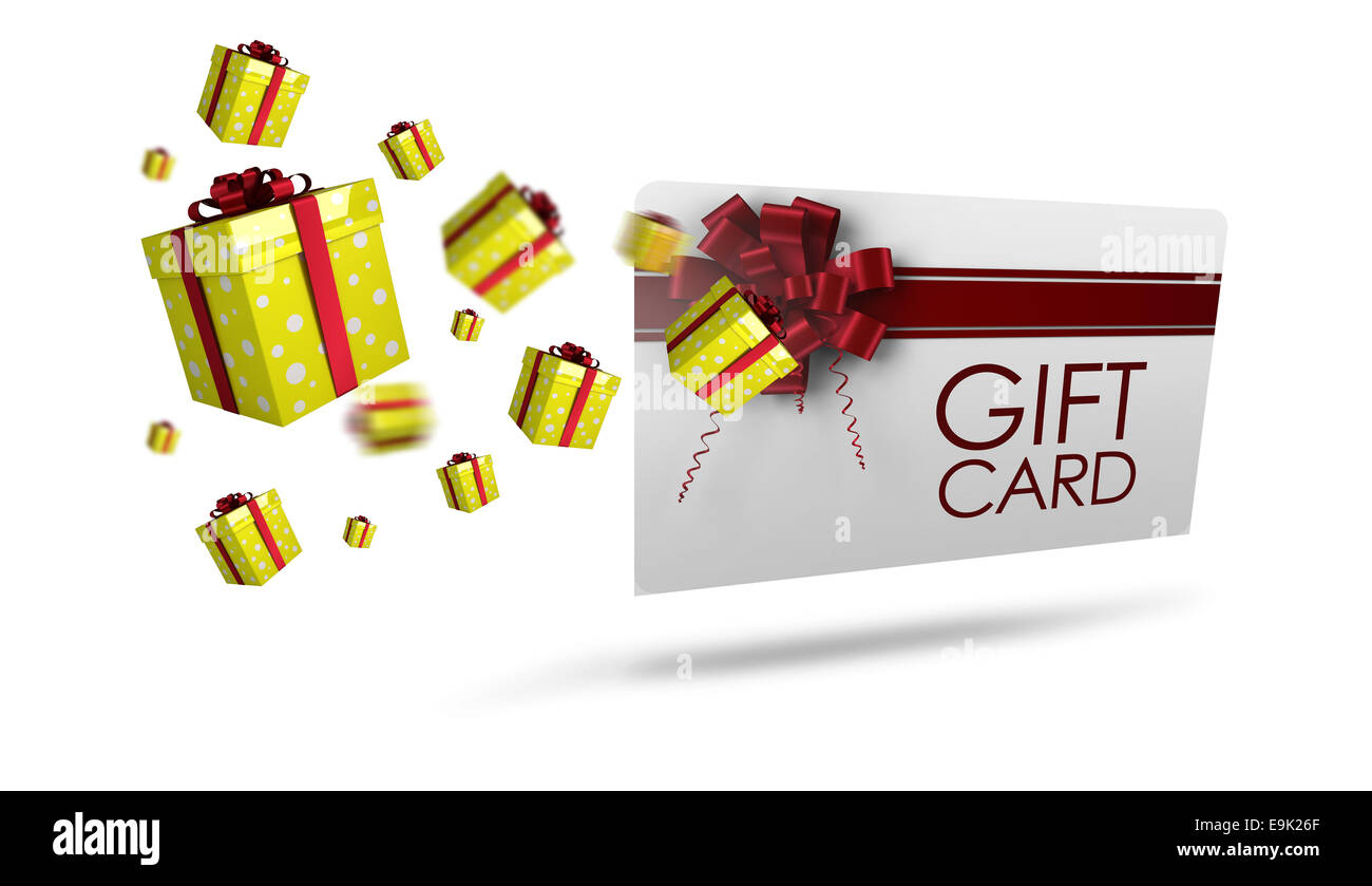 Composite image of flying christmas presents Stock Photo - Alamy