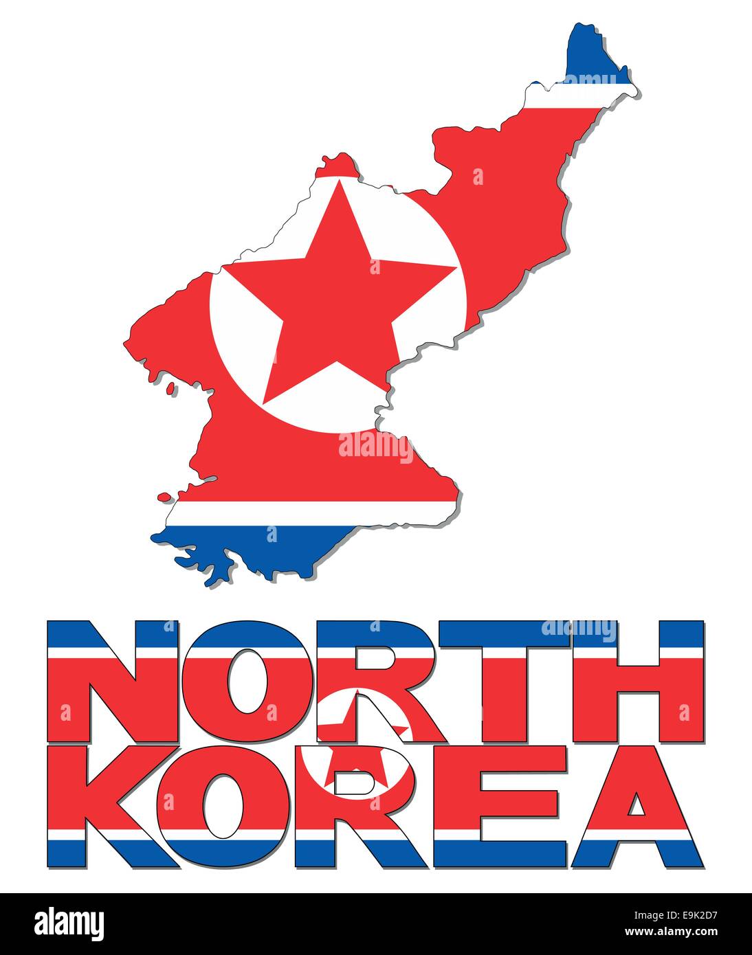 North Korea map flag and text illustration Stock Vector Image & Art - Alamy