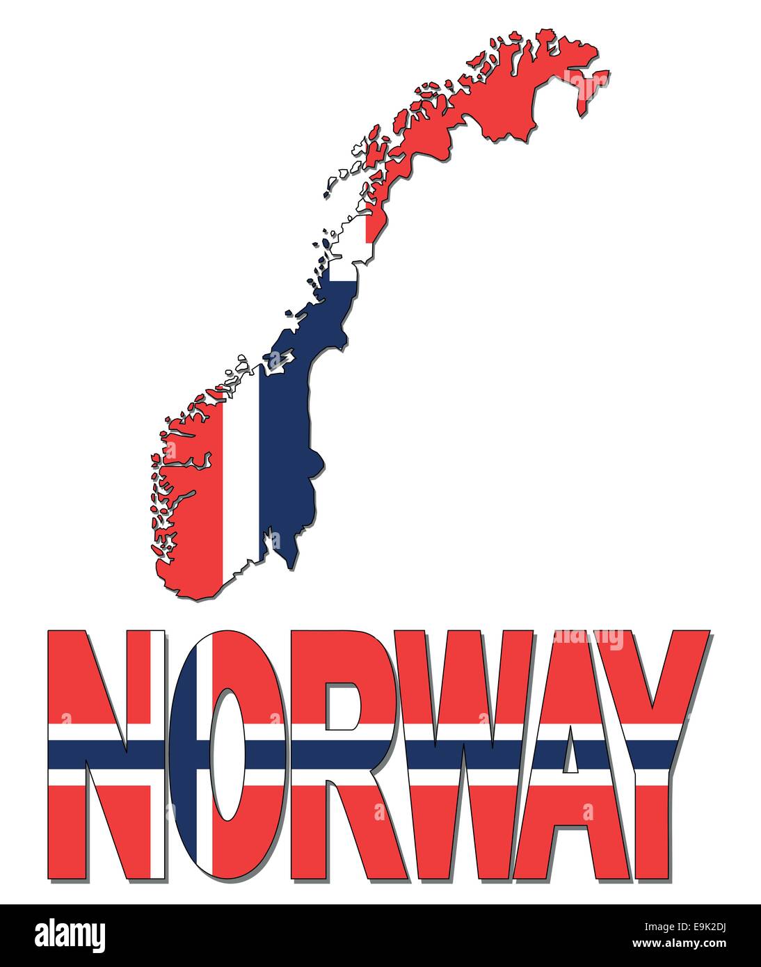 Norway map flag and text illustration Stock Vector Image & Art - Alamy