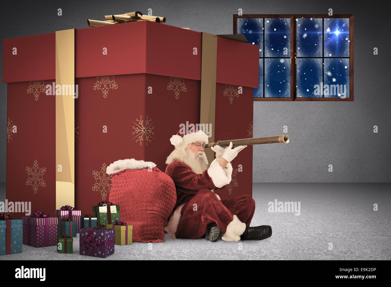 Santa claus looking through window hi-res stock photography and images ...