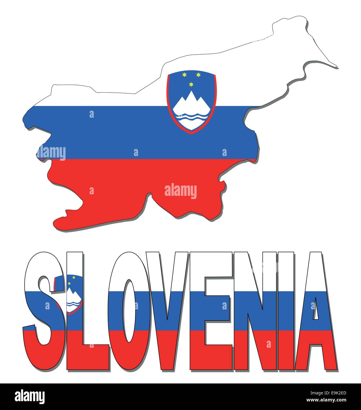Slovenia map flag and text illustration Stock Vector Image & Art - Alamy
