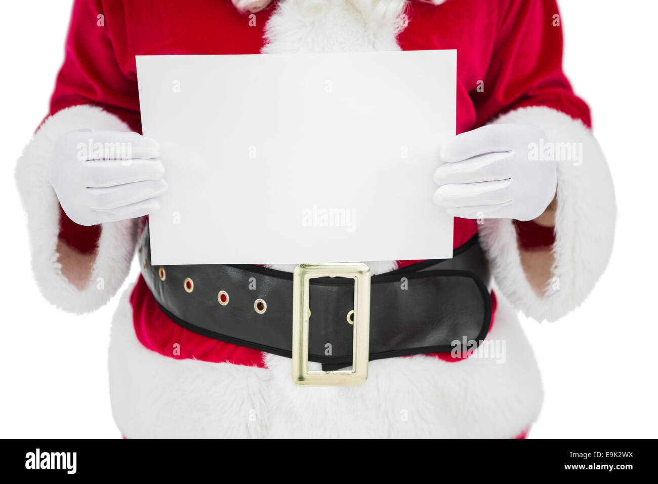 Mid section of santa claus holding page Stock Photo - Alamy