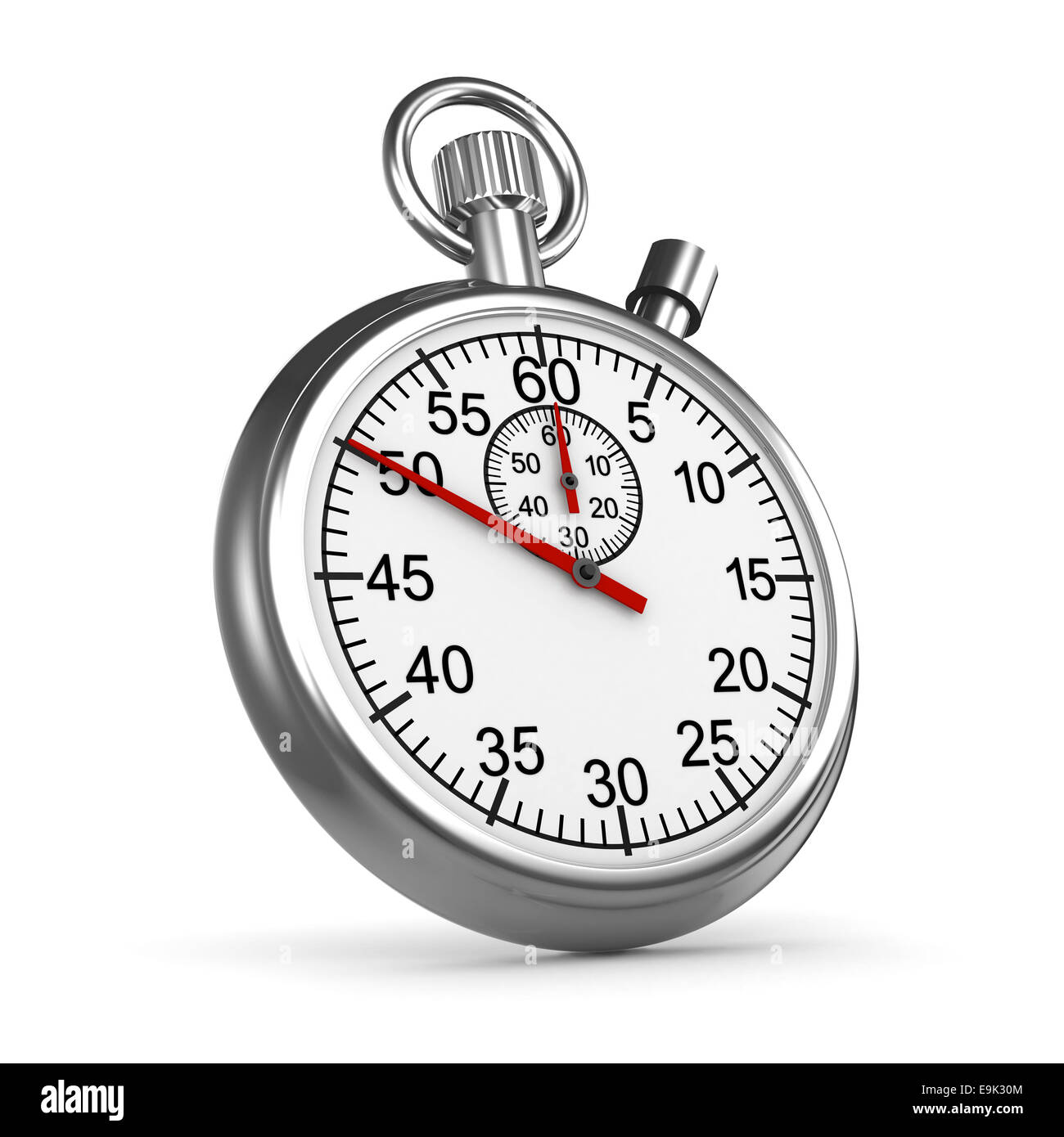 3d render of a silver stop watch timer Stock Photo - Alamy