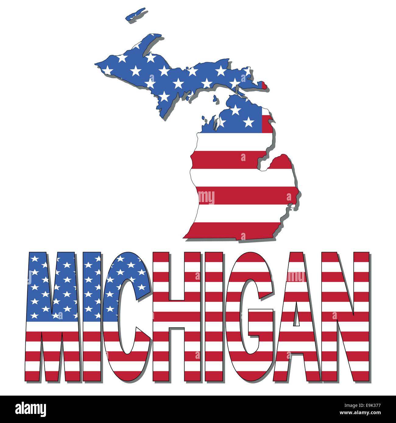 Michigan map hi-res stock photography and images - Alamy
