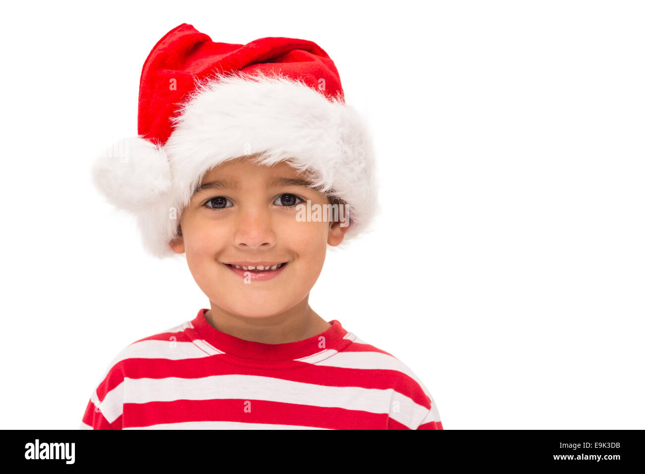 Cute little boy in santa hat Stock Photo - Alamy