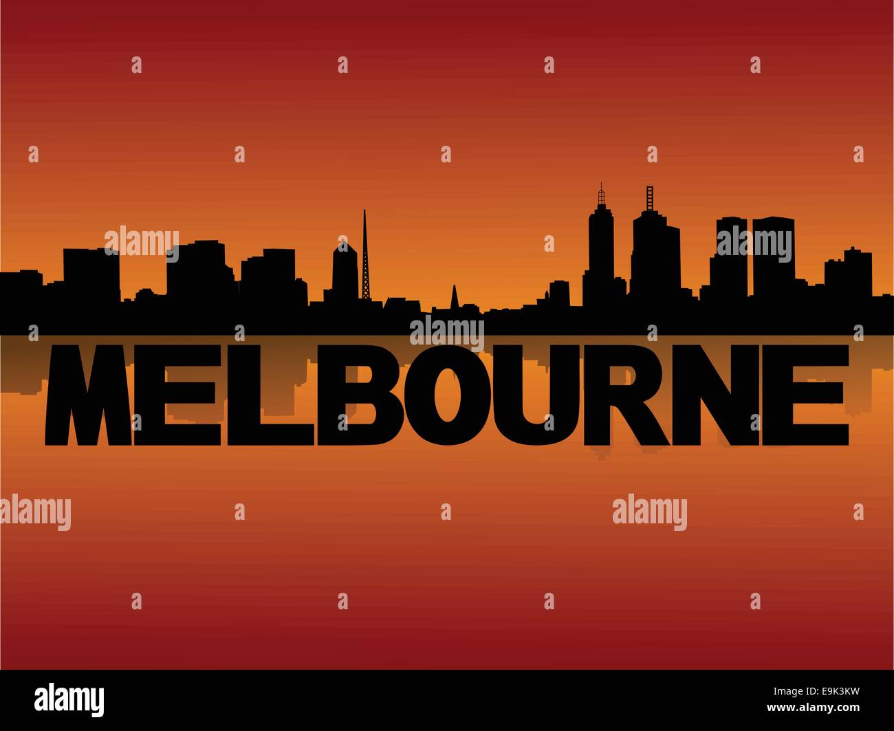 Melbourne skyline at dusk Stock Vector Images - Alamy