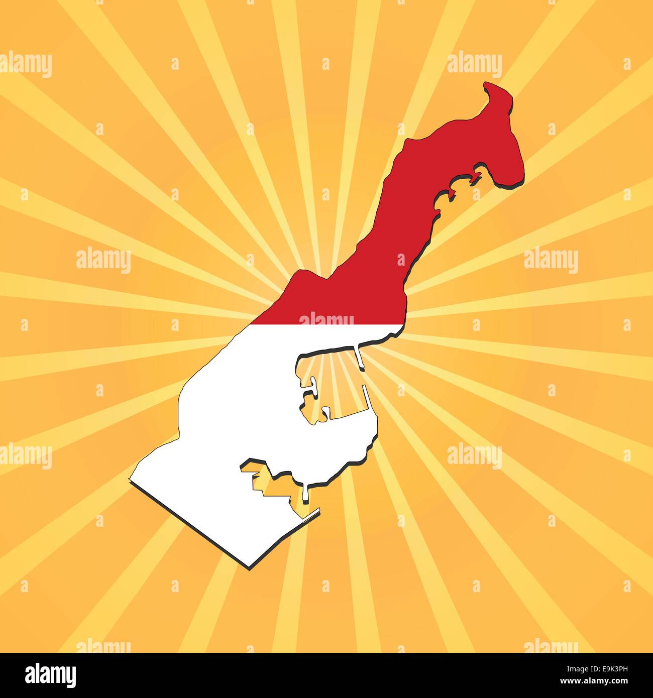 Monaco map flag on sunburst illustration Stock Vector Image & Art - Alamy
