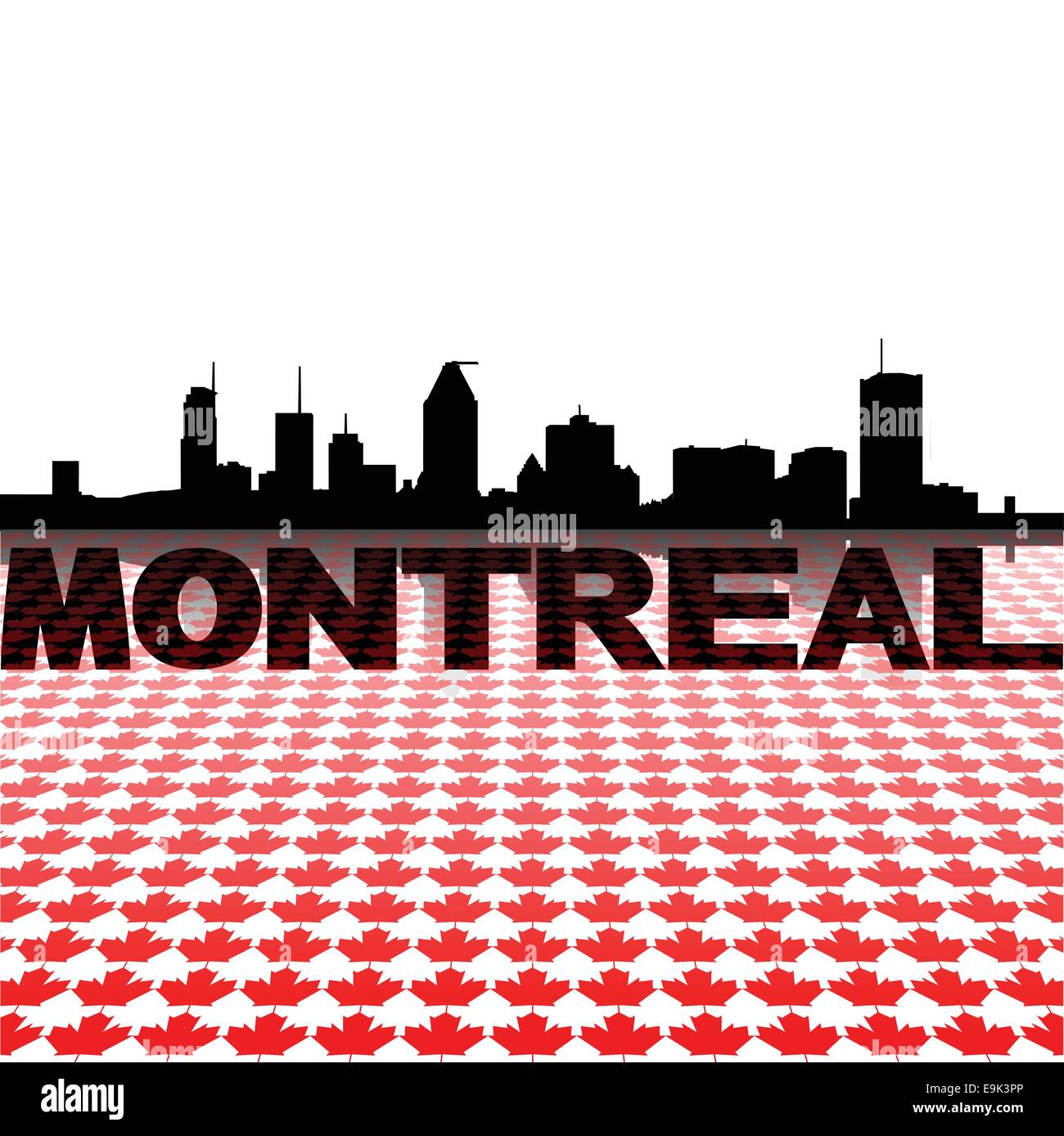 Montreal skyline with maple leaves foreground vector illustration Stock ...