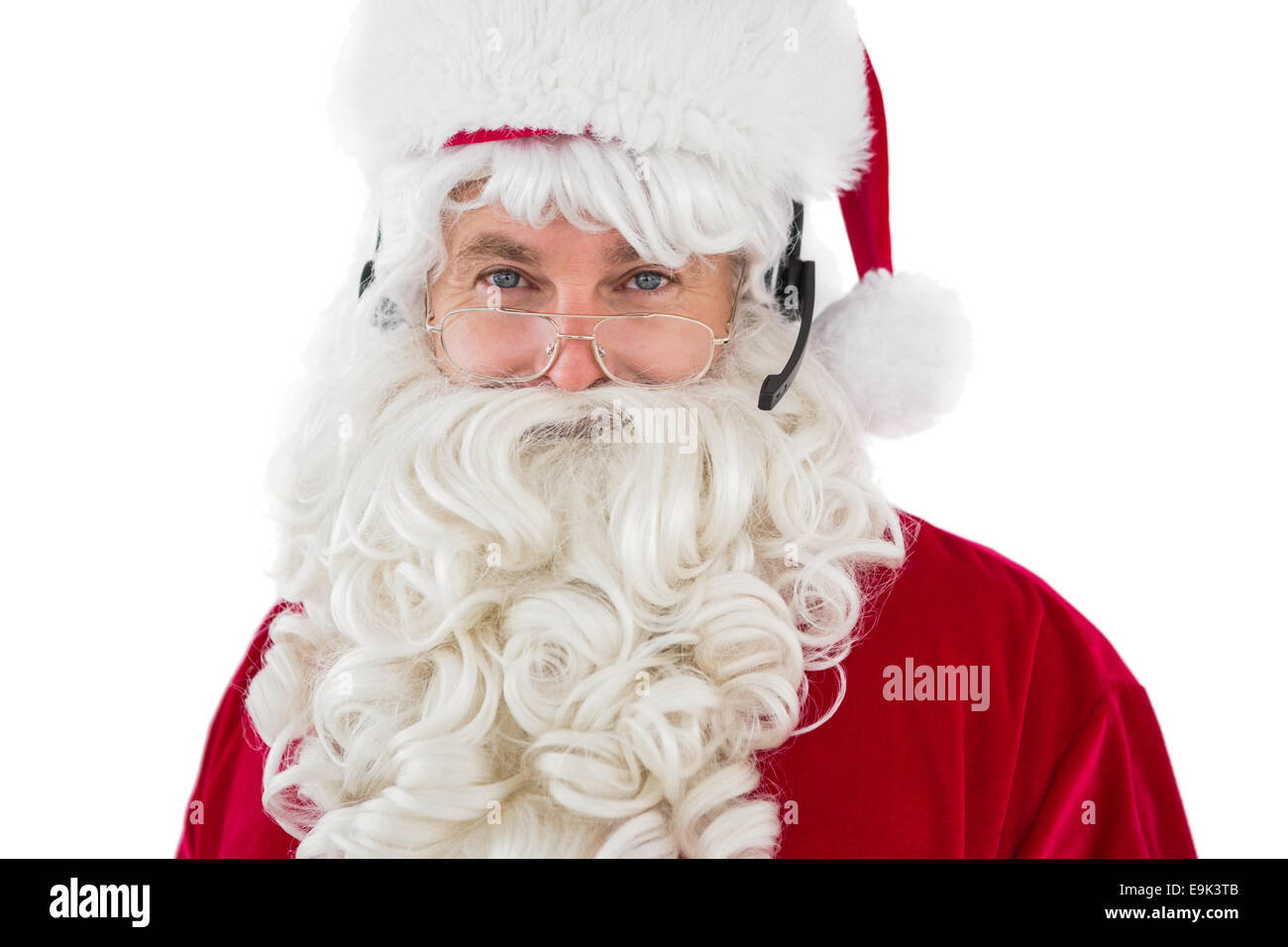 Smiling santa claus with headset Stock Photo - Alamy