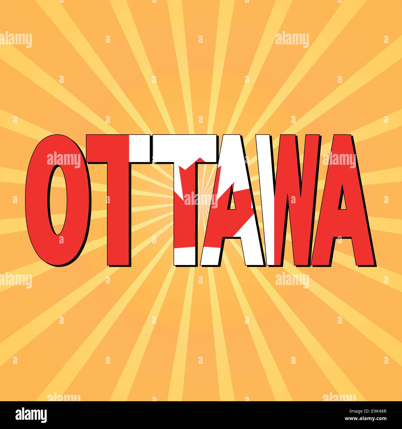 Ottawa flag text with sunburst illustration Stock Vector Image & Art ...