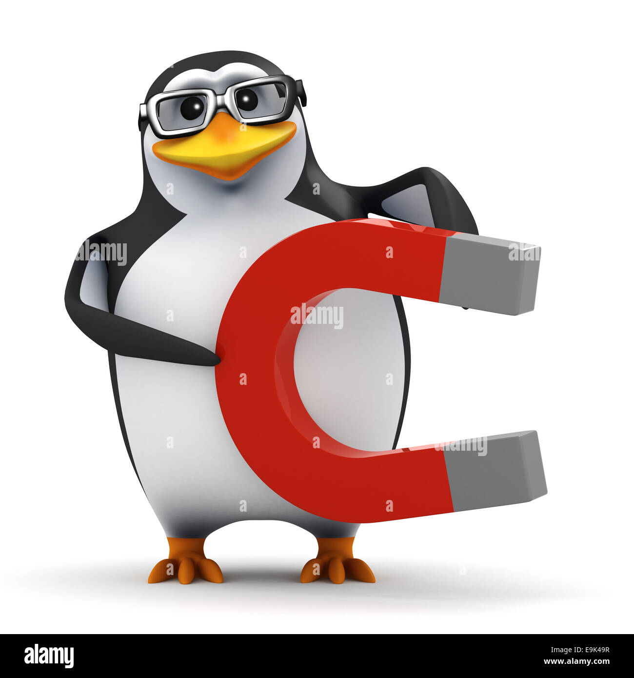 3d render of a penguin with a magnet Stock Photo - Alamy