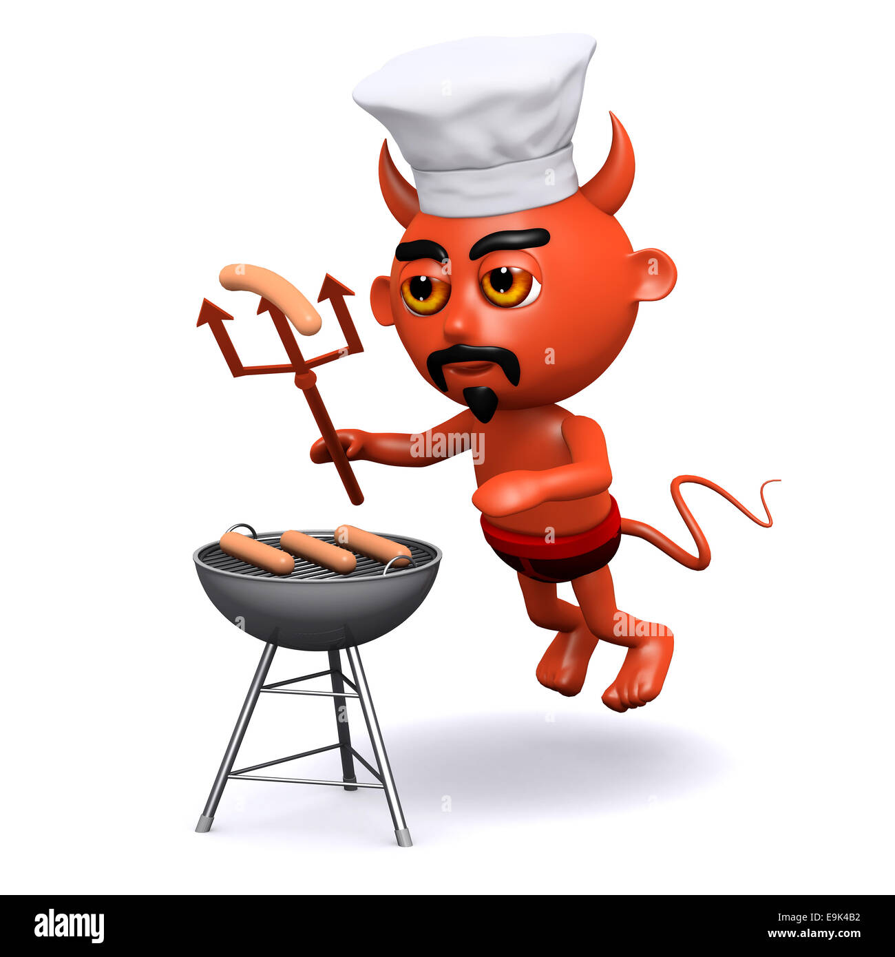 3d render of a devil cooking on a barbecue Stock Photo - Alamy