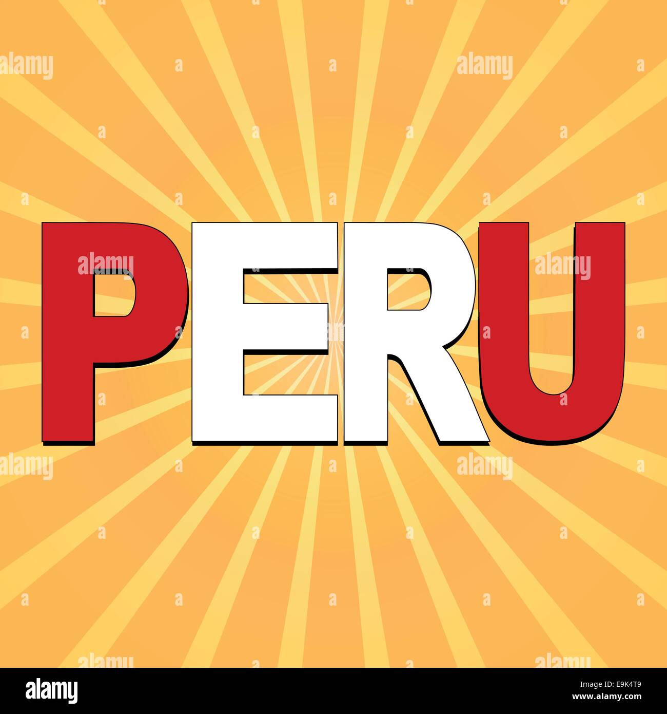 Peru flag text with sunburst illustration Stock Vector Image & Art - Alamy