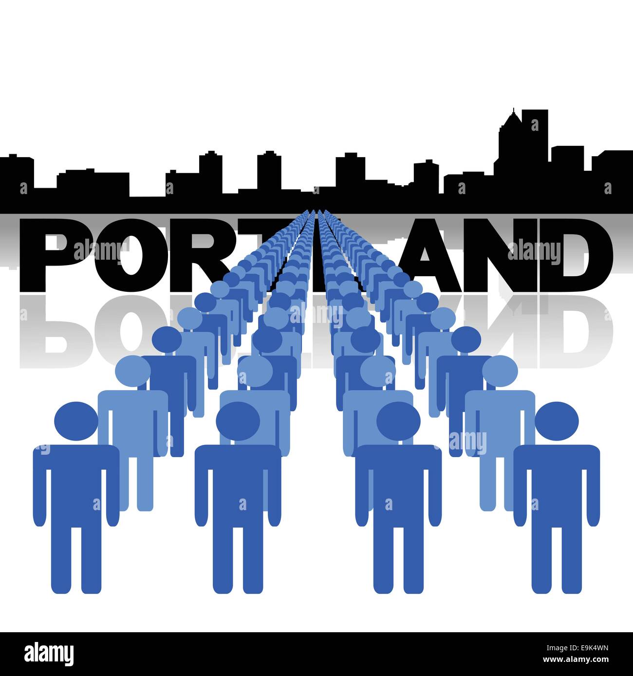 Portland skyline silhouette Cut Out Stock Images & Pictures - Alamy