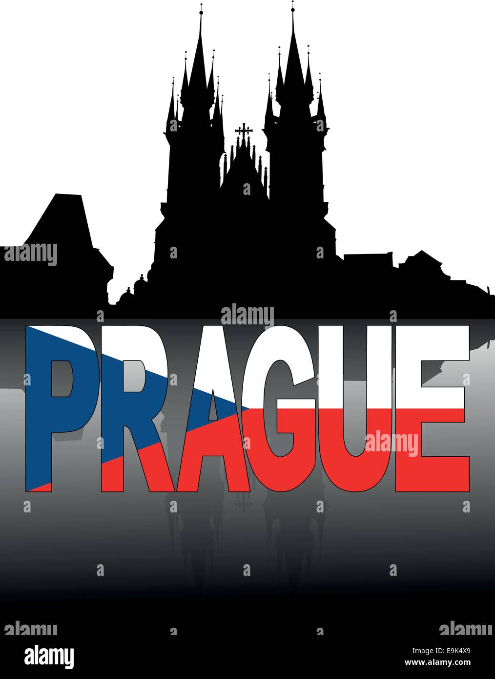 skyline reflected with flag text vector illustration Stock Vector Image ...