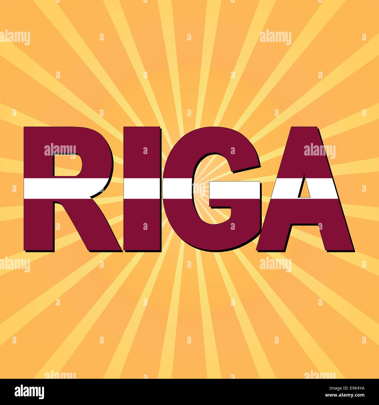 Riga flag text with sunburst illustration Stock Vector Image & Art - Alamy