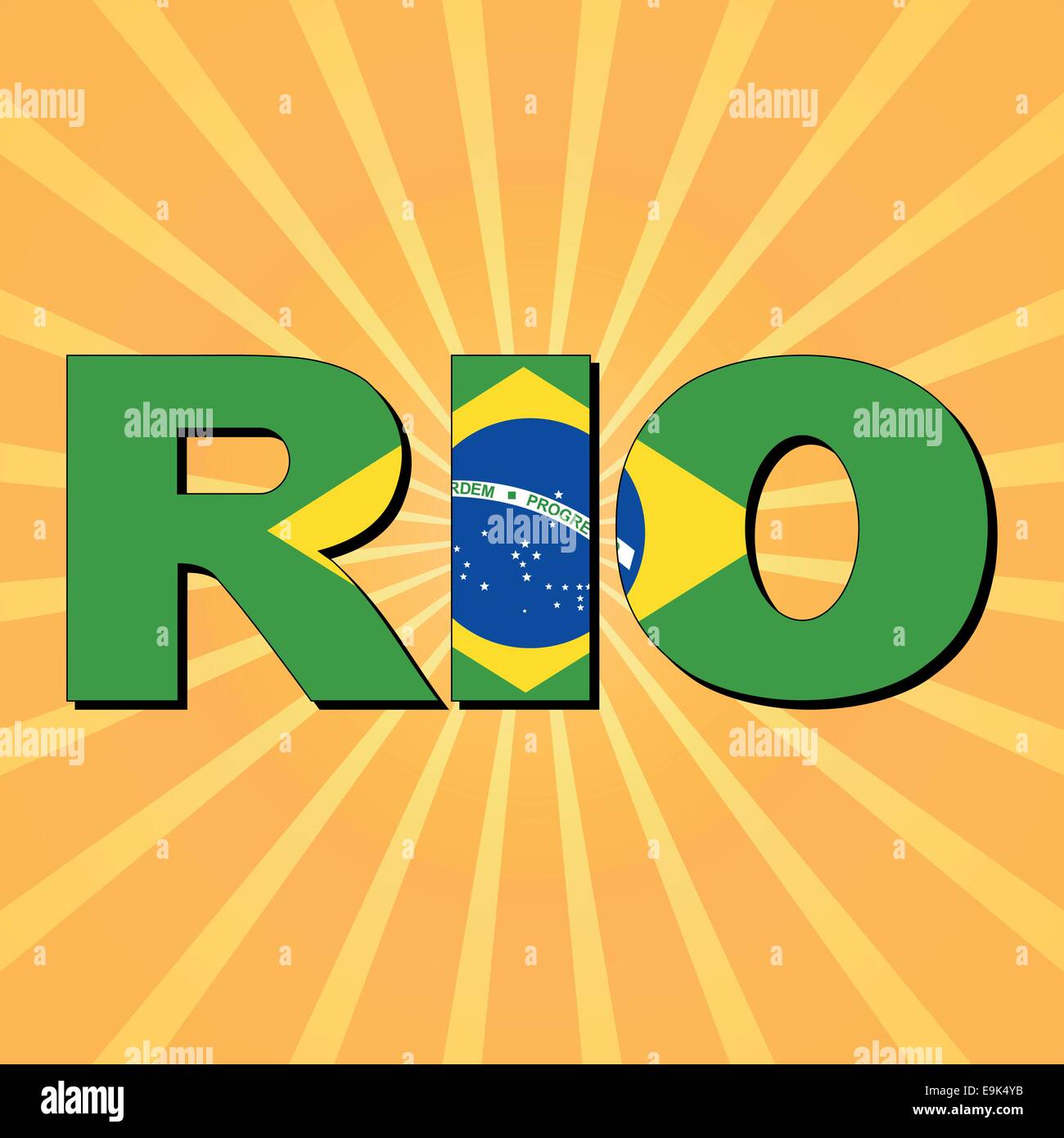 Rio flag text with sunburst illustration Stock Vector Image & Art - Alamy
