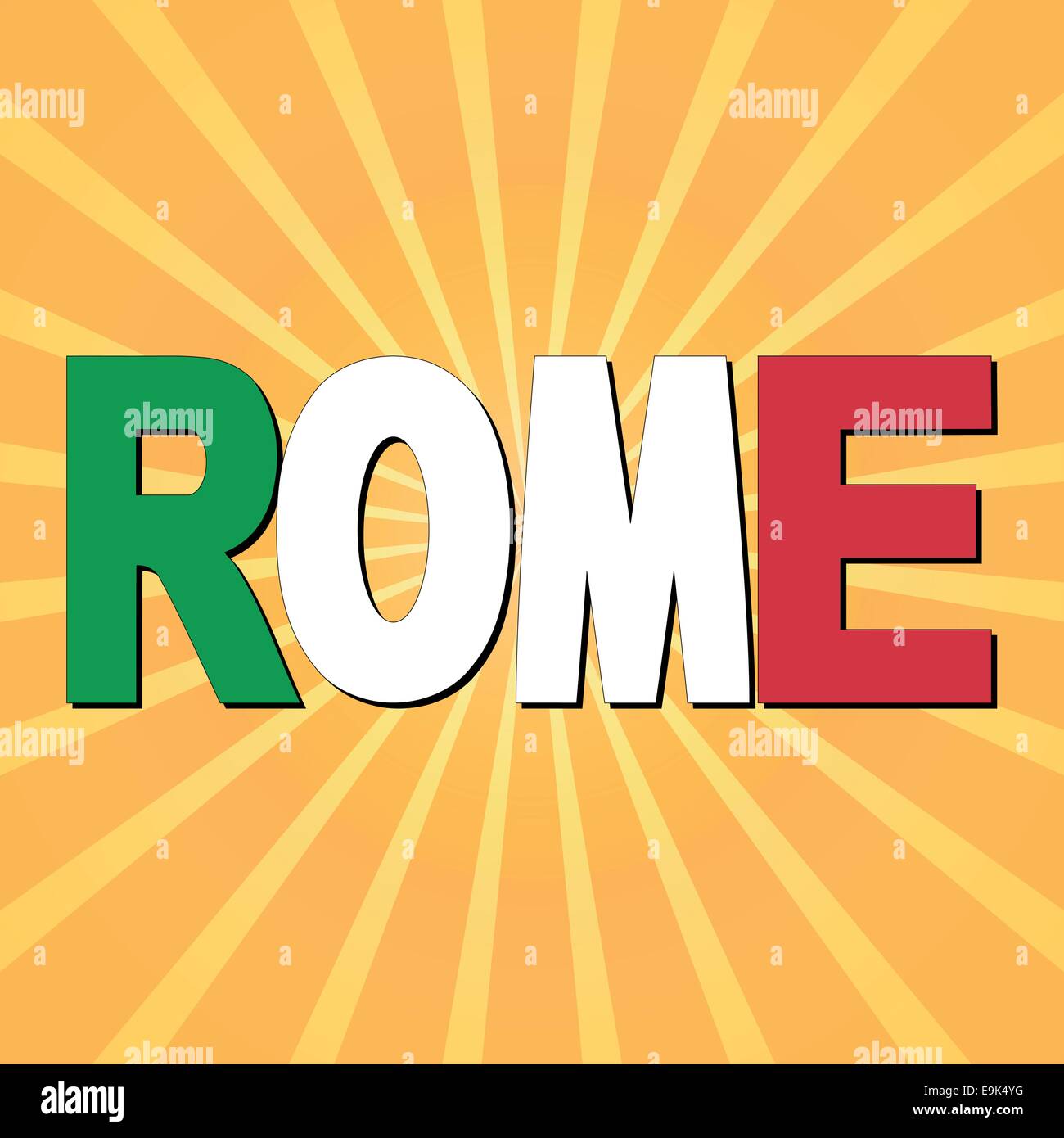 Rome flag text with sunburst illustration Stock Vector Image & Art - Alamy