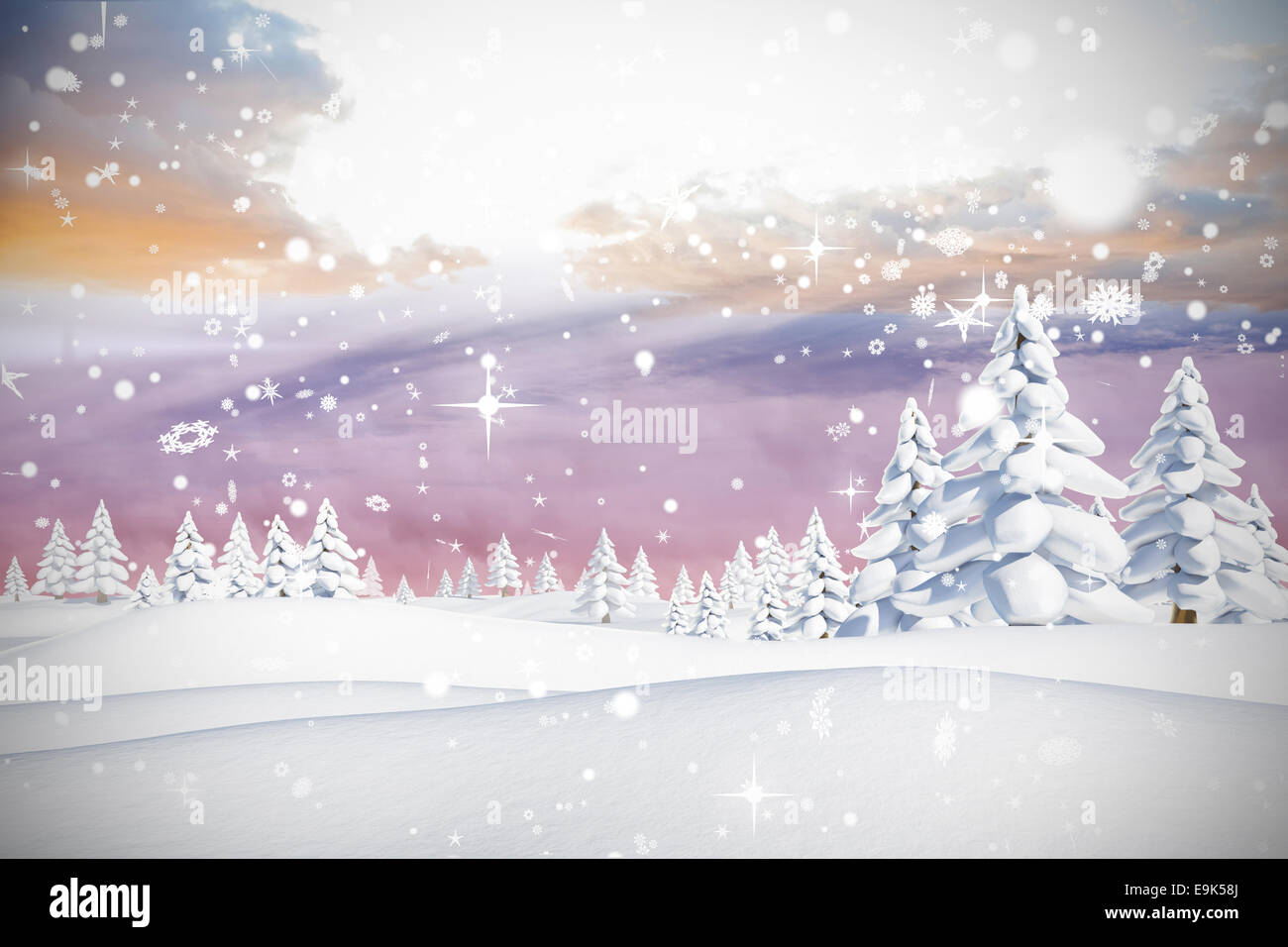 Composite image of snow falling Stock Photo - Alamy