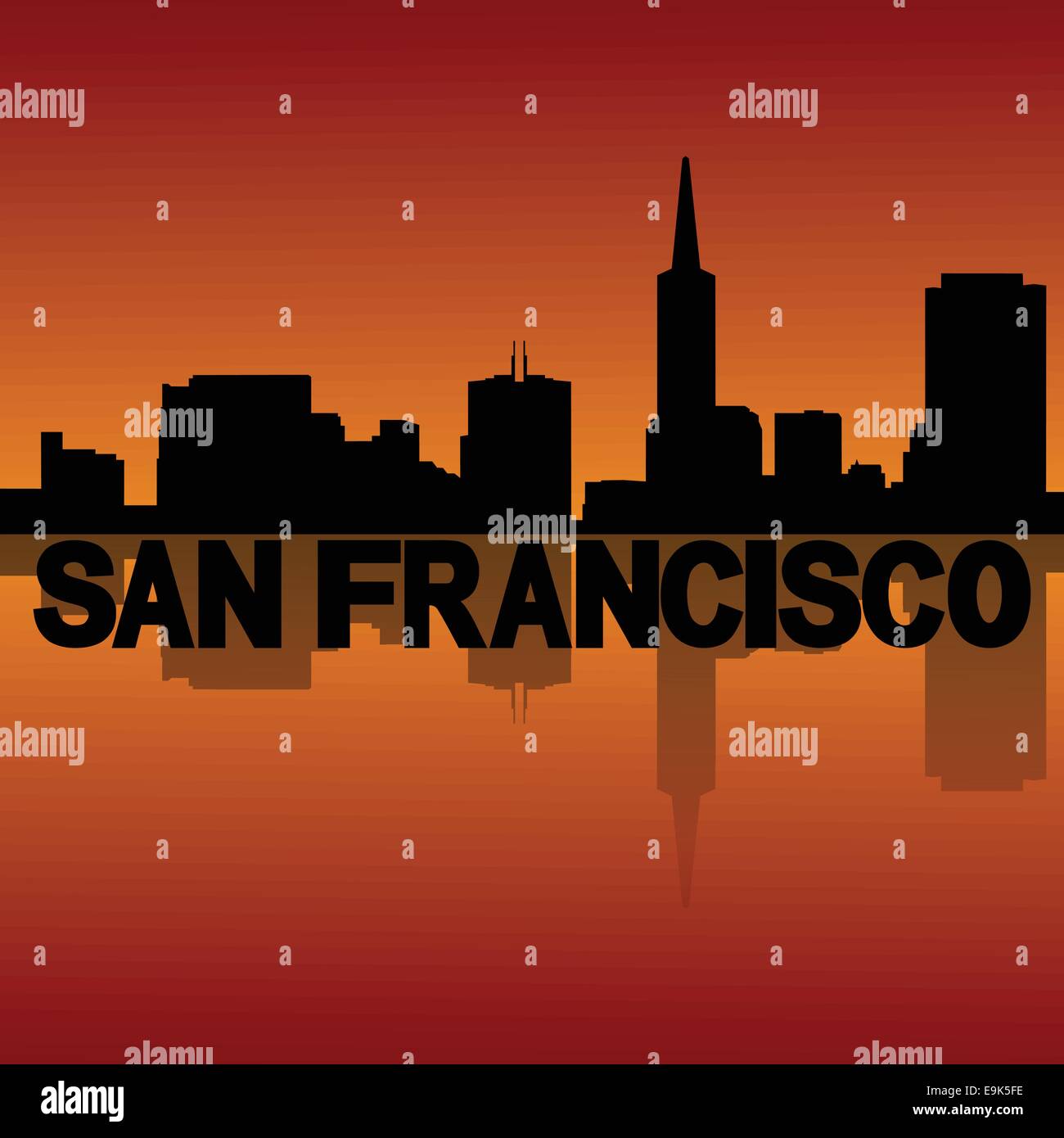 San francisco sunset skyline Stock Vector Images - Alamy