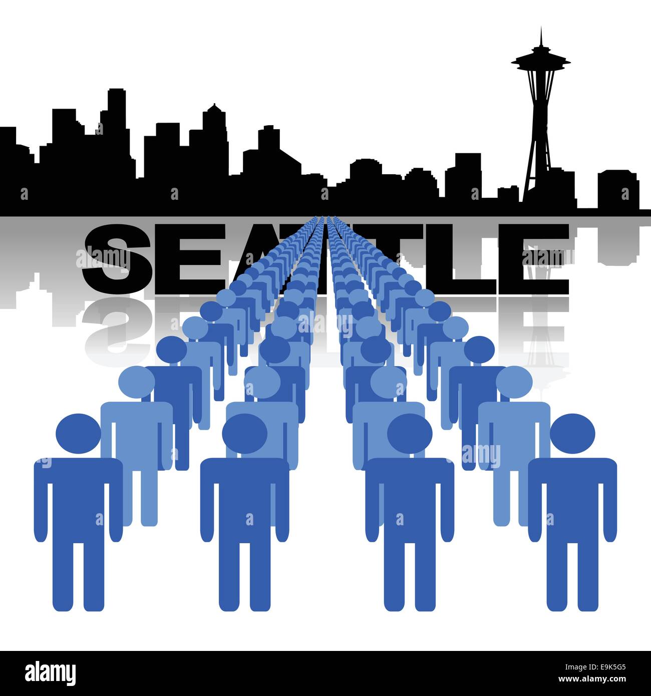 Seattle skyline silhouette Cut Out Stock Images & Pictures - Alamy
