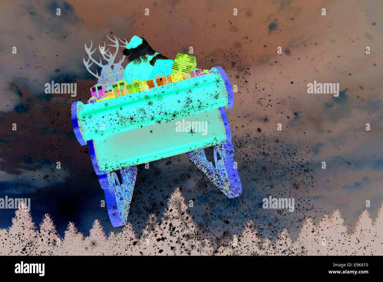 Image santa in sleigh hi-res stock photography and images - Alamy