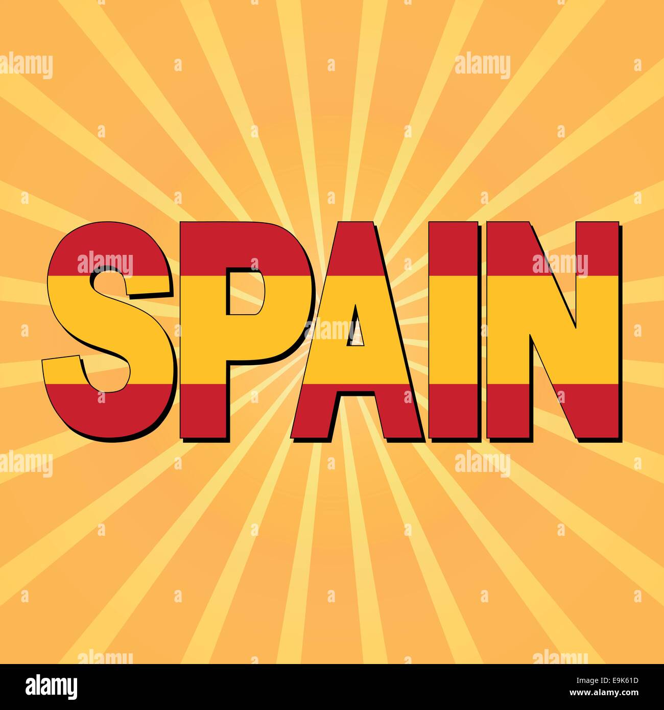 Spain flag text with sunburst illustration Stock Vector Image & Art - Alamy