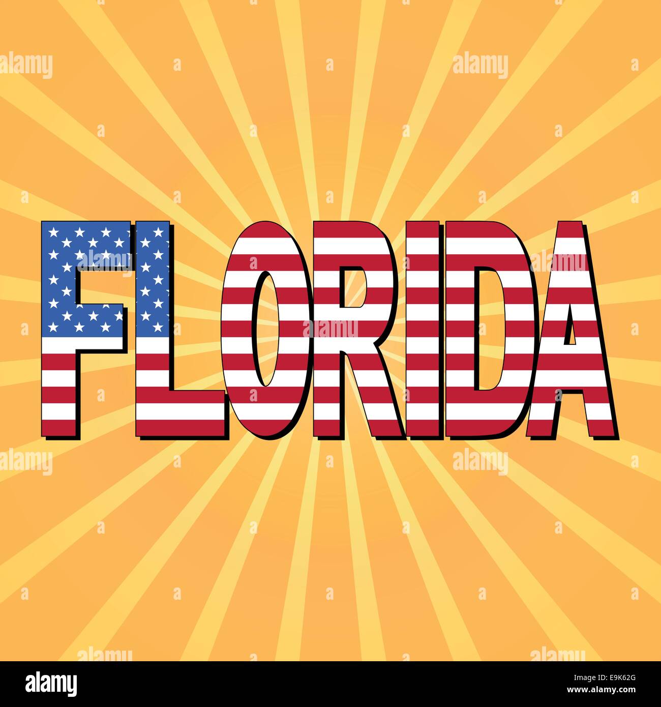 Florida flag text on sunburst illustration Stock Vector Image & Art - Alamy