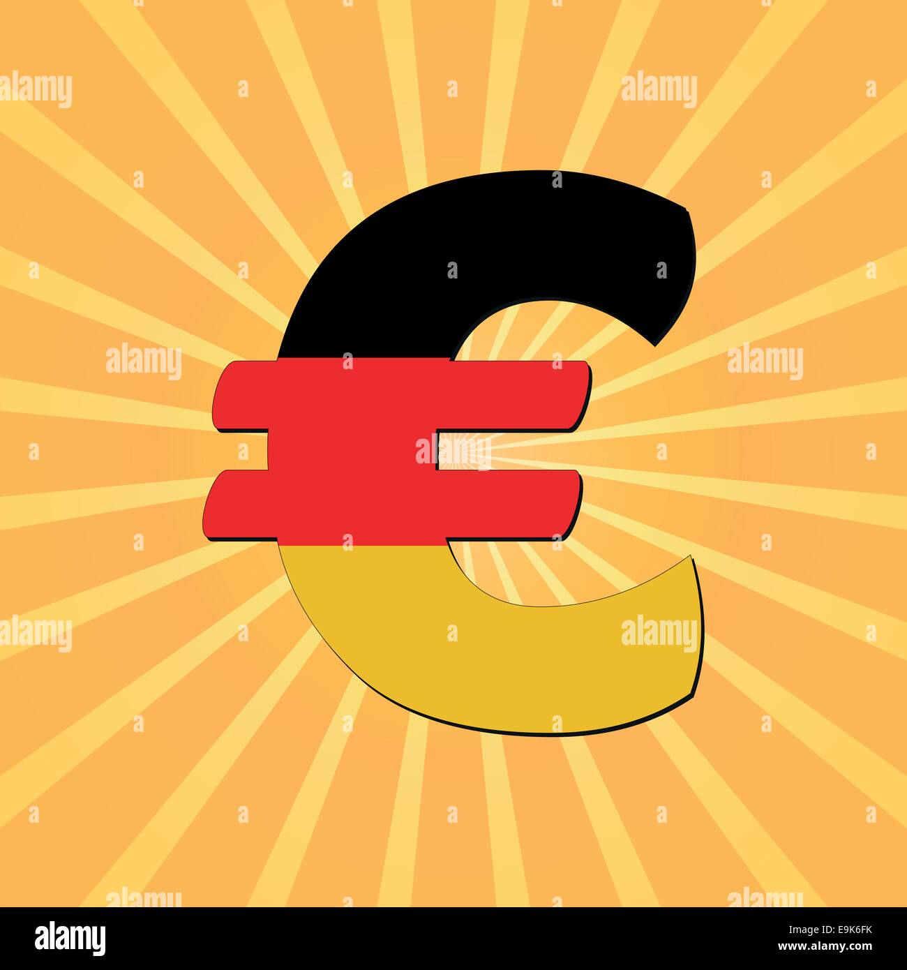 German Euro symbol on sunburst illustration Stock Vector Image & Art ...