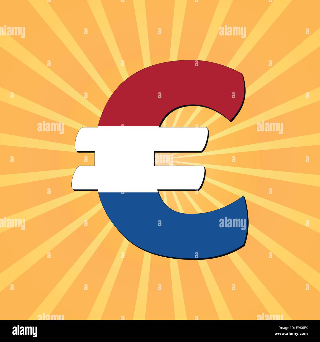 Dutch Euro symbol on sunburst illustration Stock Vector Image & Art - Alamy