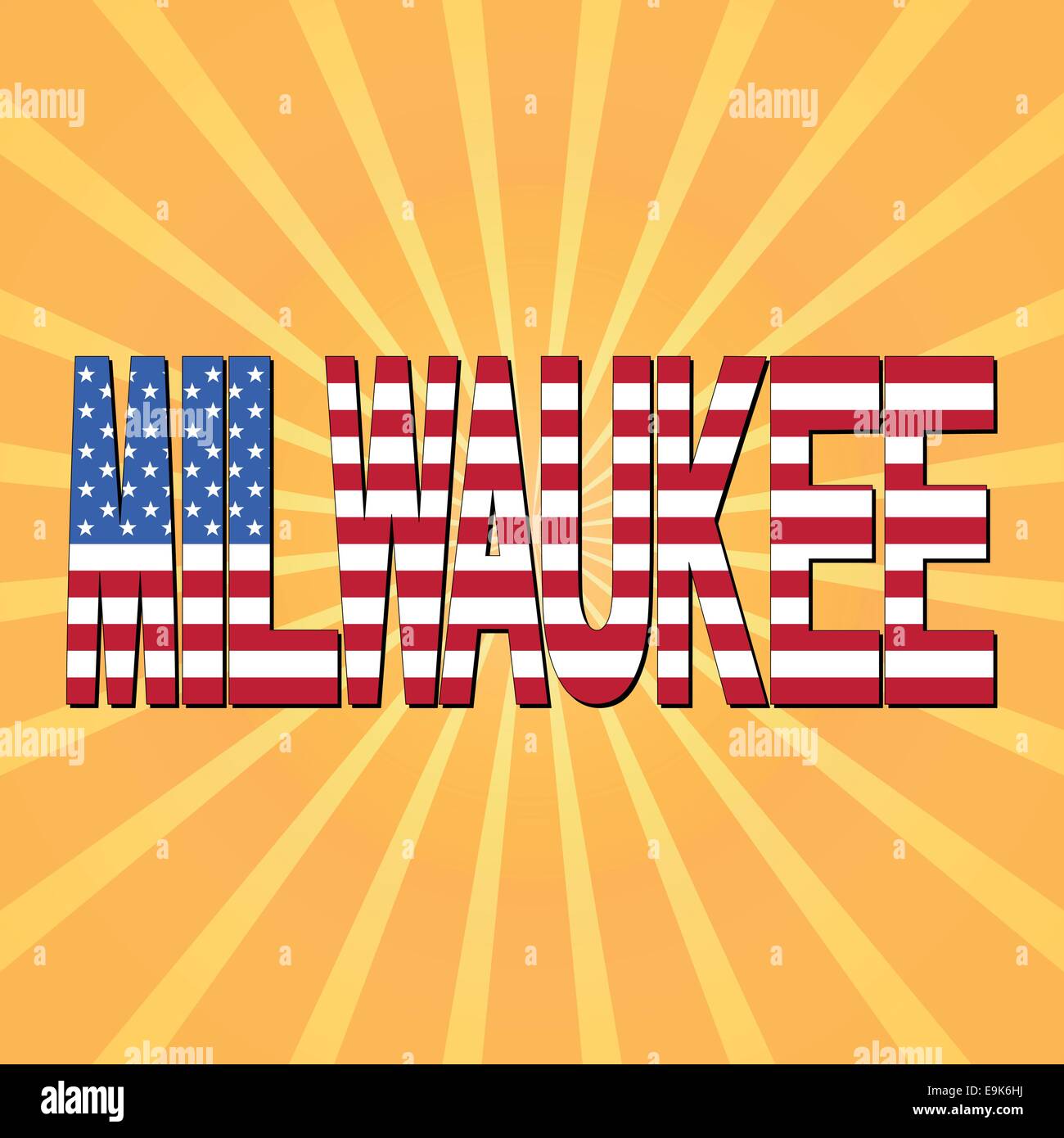 Milwaukee flag text with sunburst illustration Stock Vector Image & Art ...