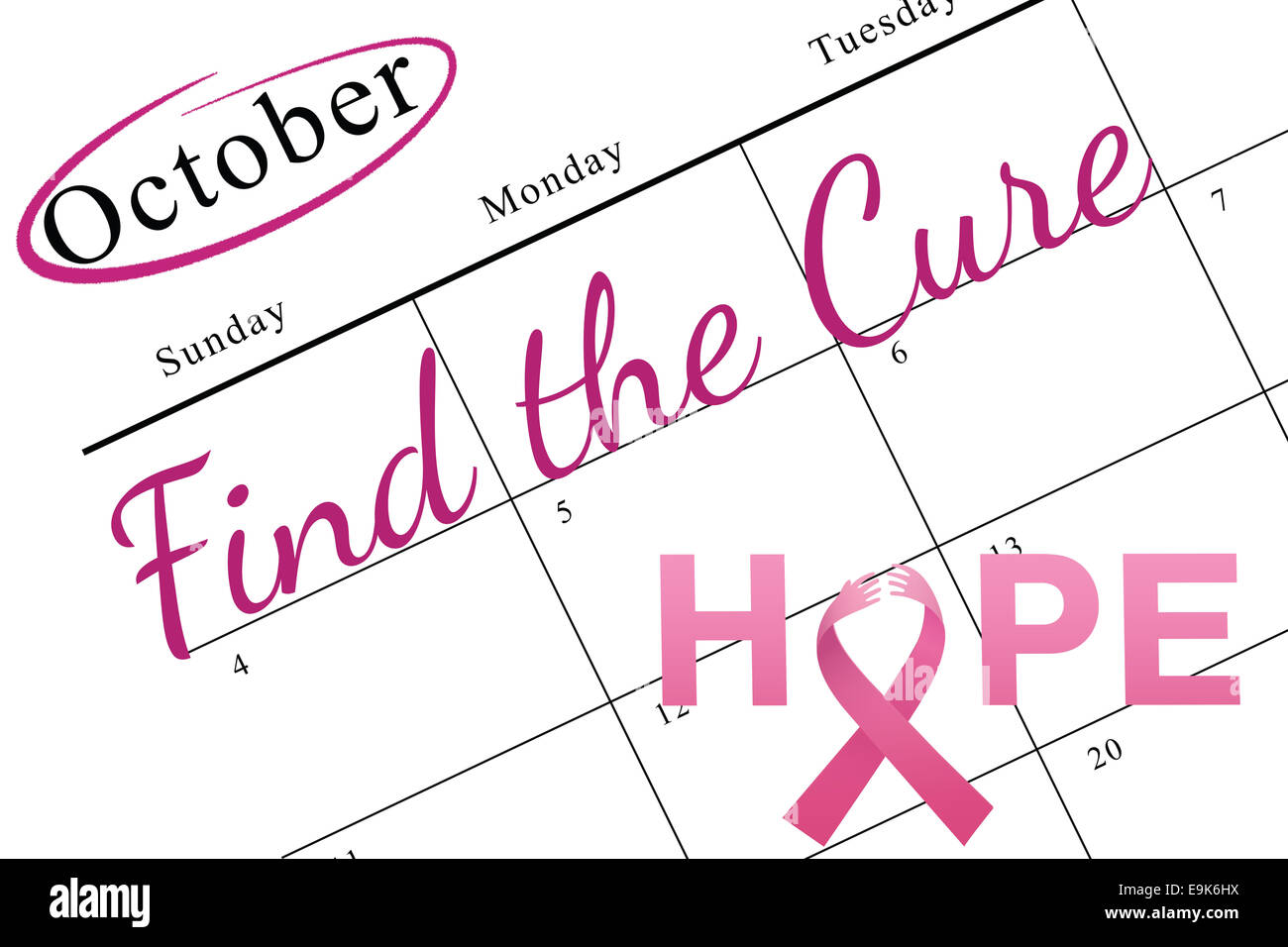 Breast cancer awareness message of hope Stock Photo - Alamy