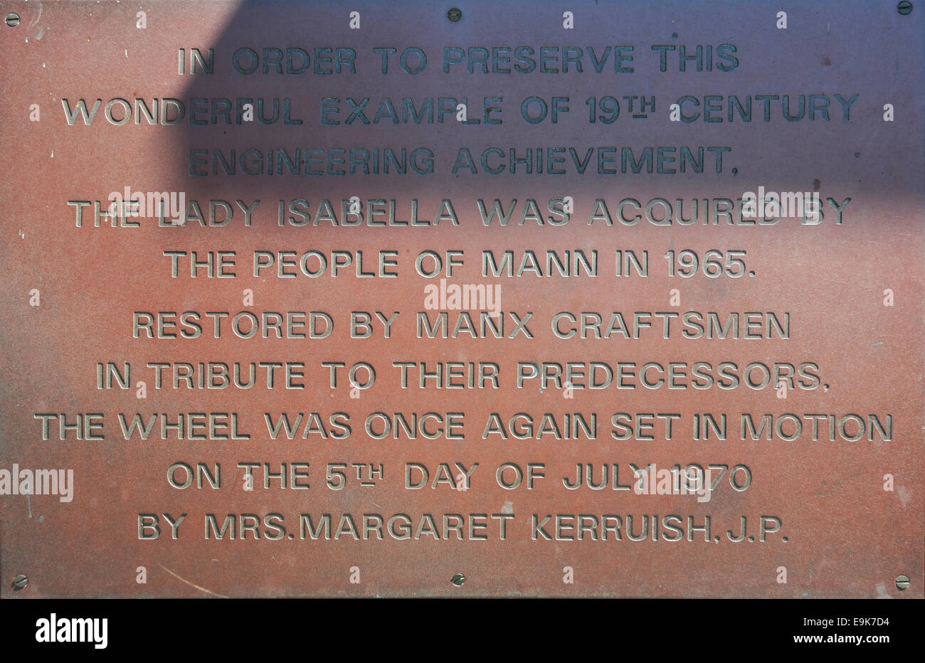 sign commemorating lady isabella Stock Photo - Alamy