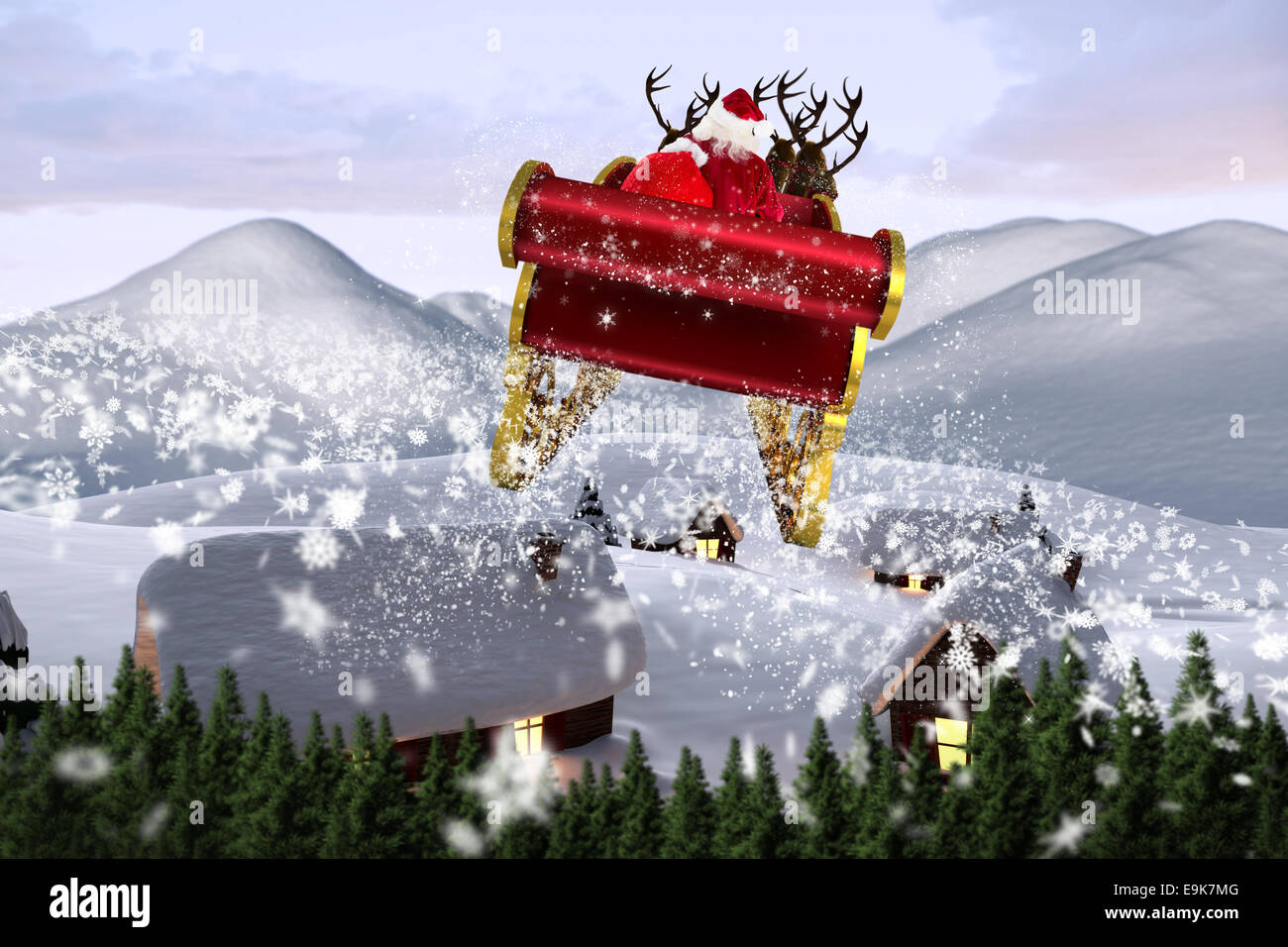 Father christmas santa claus roof sleigh snow hi-res stock photography ...