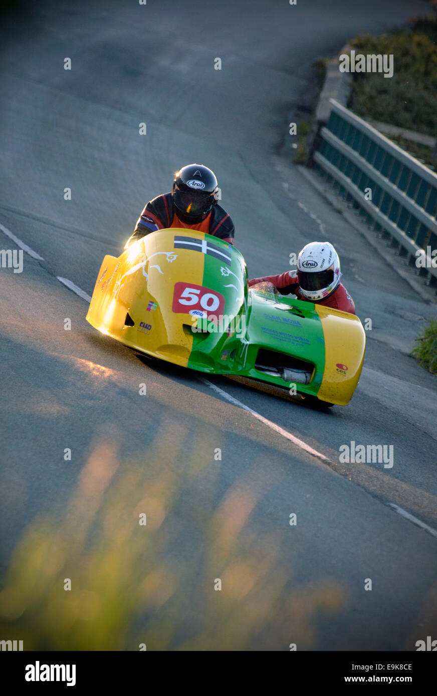 sidecar racer at isle of man tt Stock Photo - Alamy