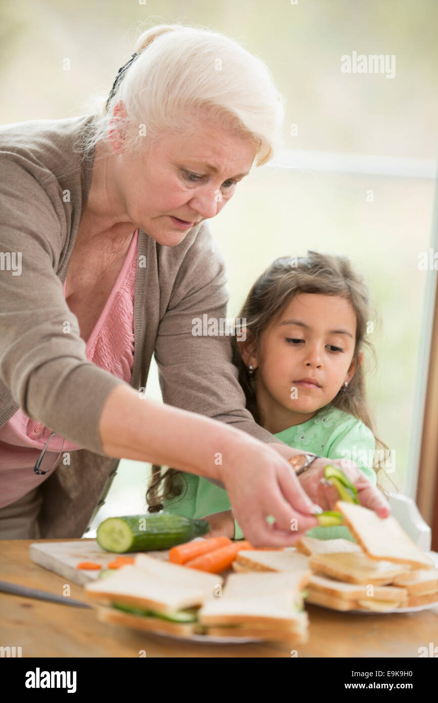 Girl preparing sandwich hi-res stock photography and images - Alamy