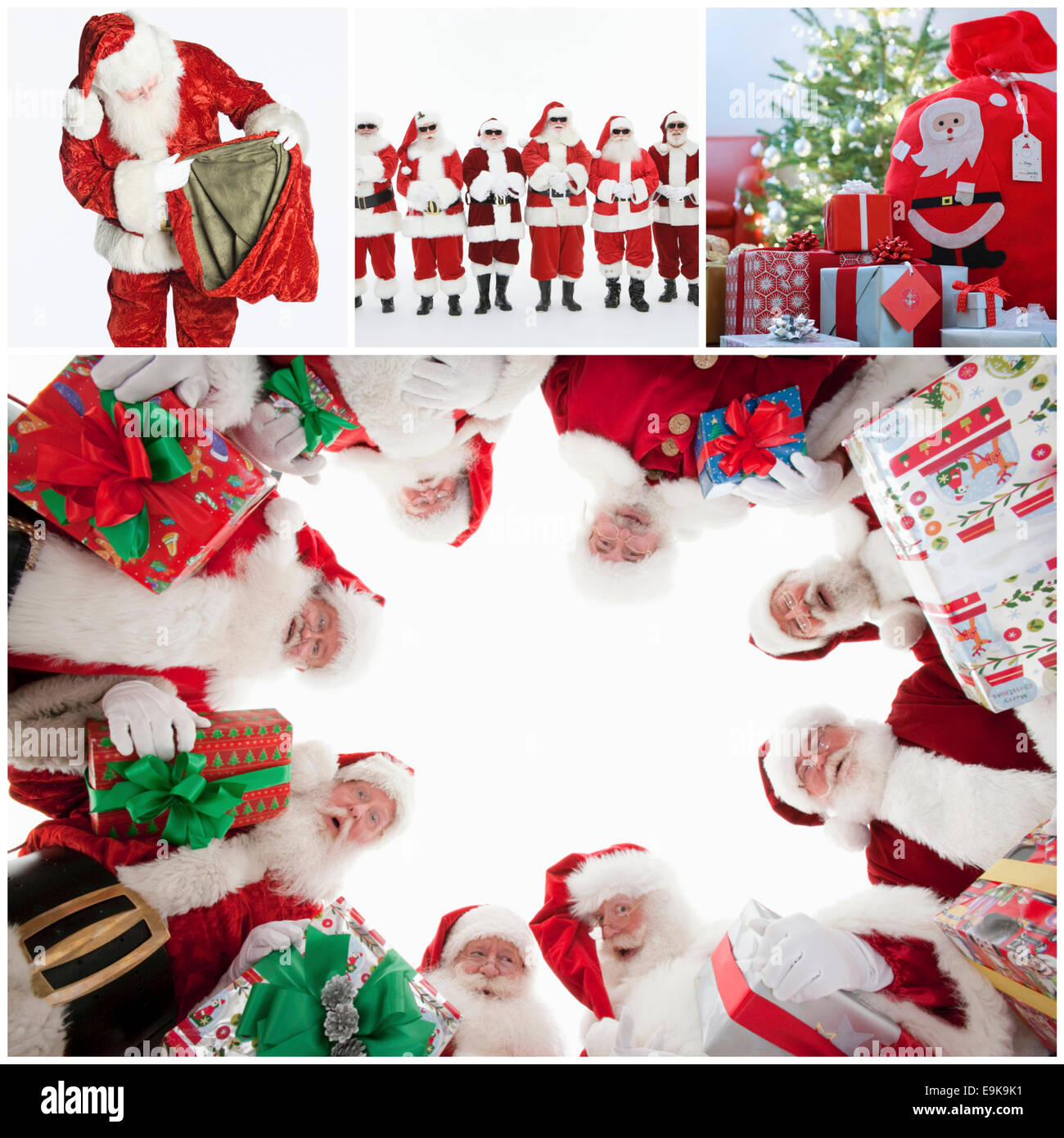 Collage of Santa Clauses Stock Photo - Alamy