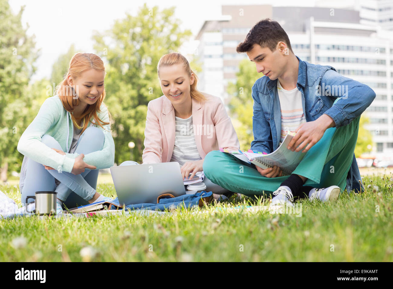 University students studying on campus Stock Photo - Alamy