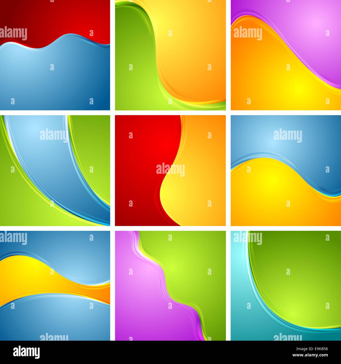 Abstract bright wavy backgrounds. Vector collection Stock Photo - Alamy
