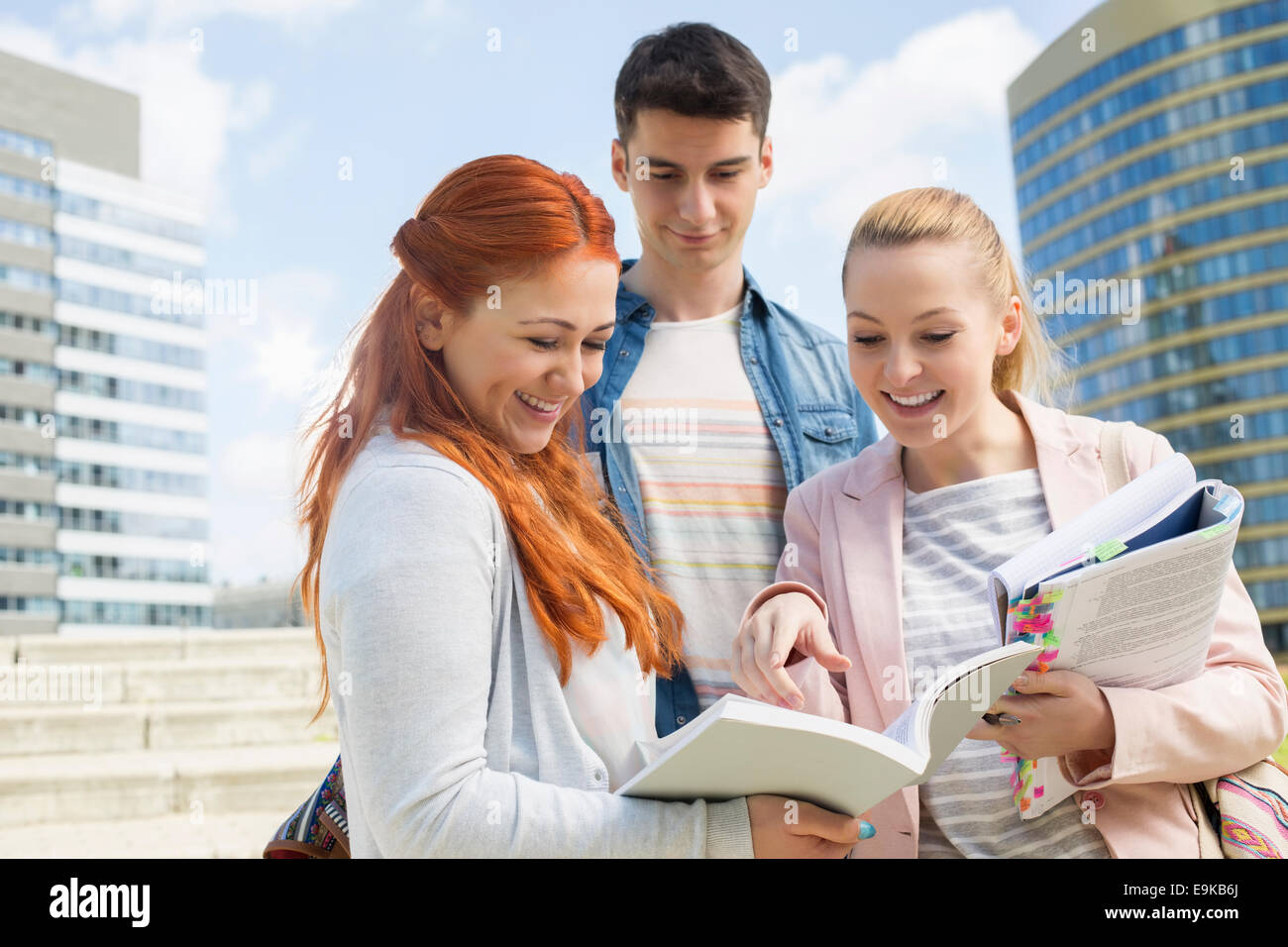 College Student Studying Outside