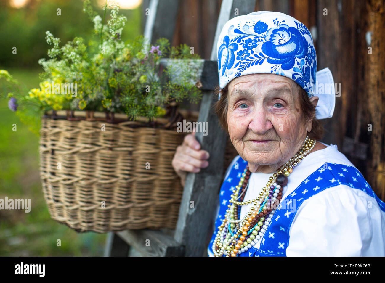 Old woman in slav folk hi-res stock photography and images - Alamy
