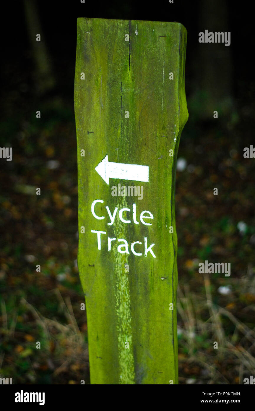 Cycle track direction sign Stock Photo - Alamy