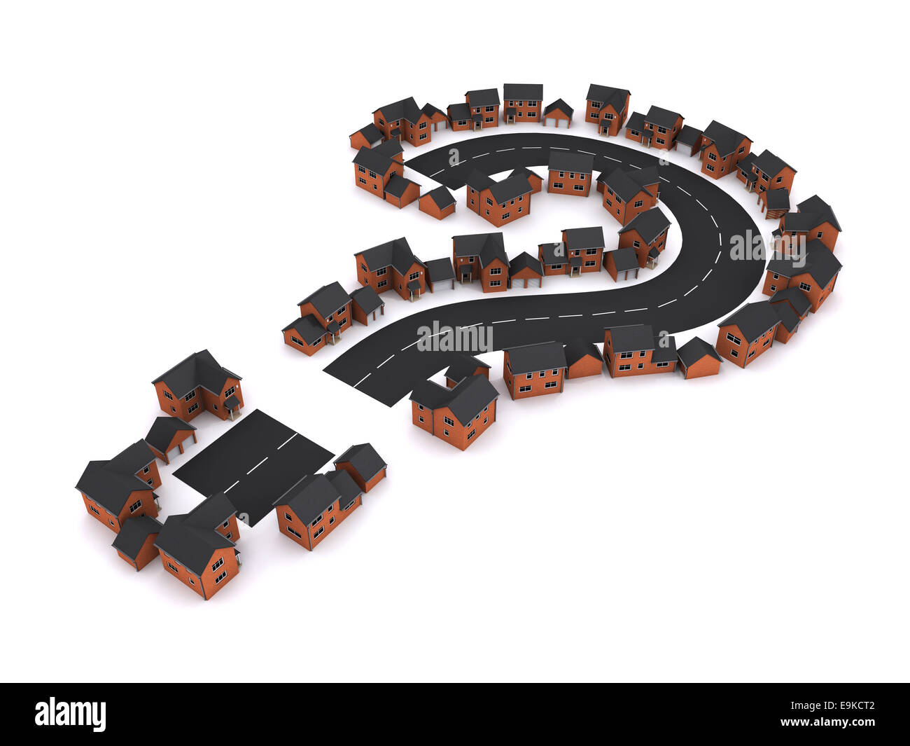 3d illustration question mark road Cut Out Stock Images & Pictures - Alamy