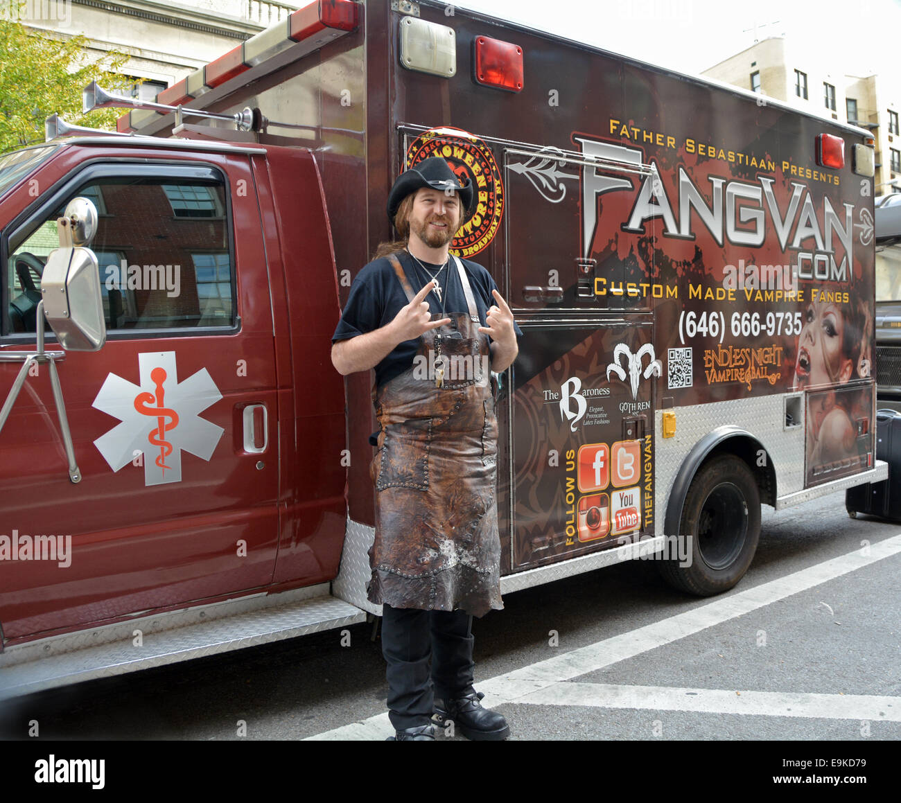 Portrait of Father Sebastian who sells high end custom made vampire ...