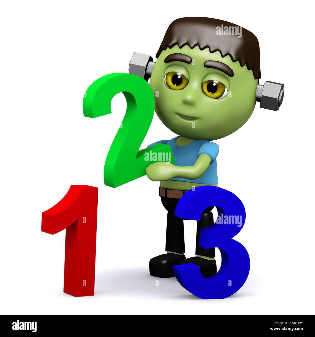 3d render of Frankenstein with numbers Stock Photo - Alamy
