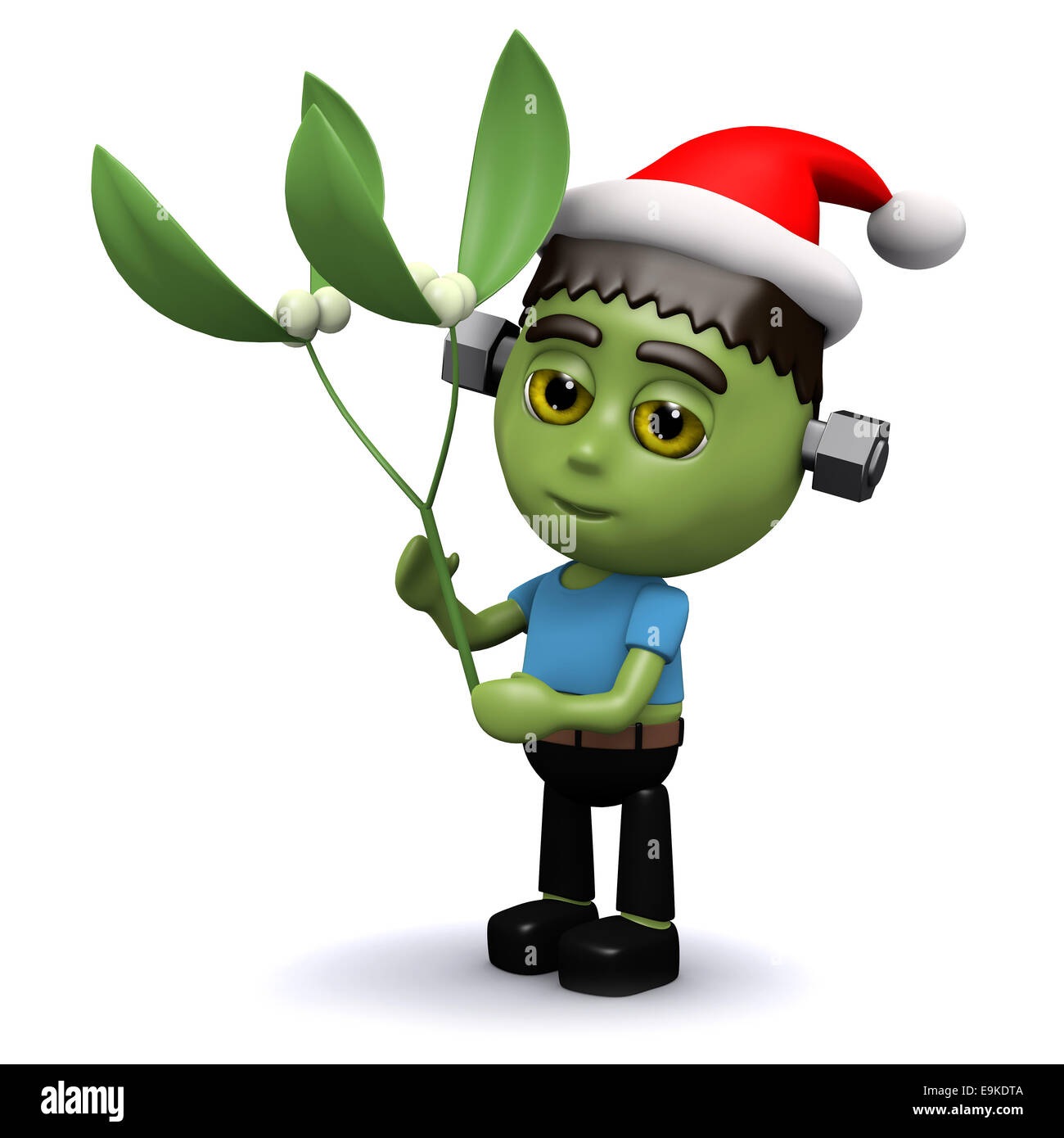 3d render of Frankenstein holding some mistletoe Stock Photo - Alamy