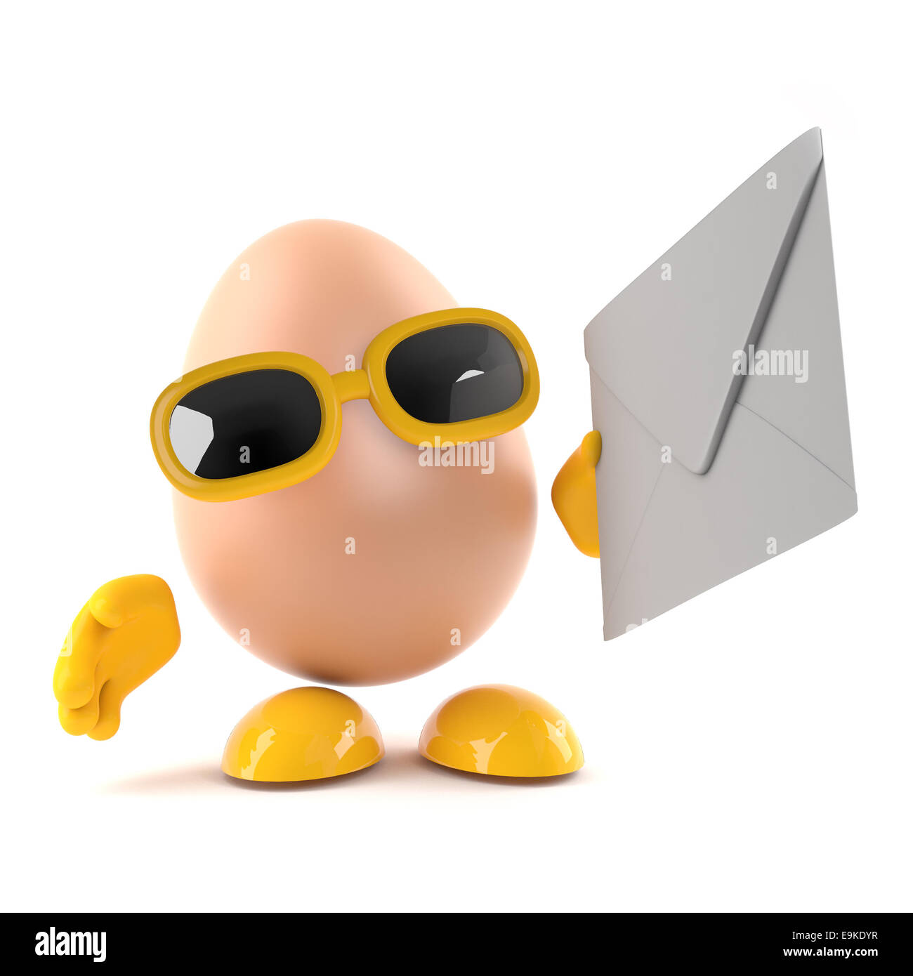 3d render of an egg holding an envelope Stock Photo - Alamy