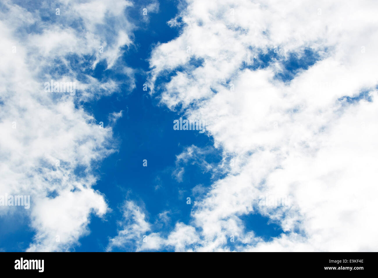 Beautiful blue sky with white clouds in autumn Stock Photo - Alamy