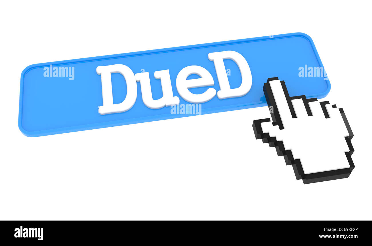 Dued Button with Hand Cursor. Business Concept Stock Photo - Alamy