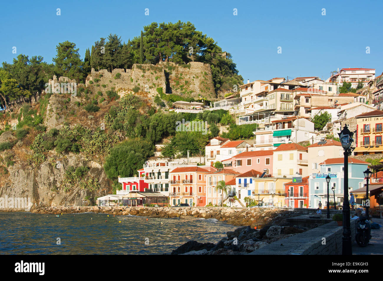 EPIRUS, GREECE. A view of the seaside town of Parga and its Venetian ...
